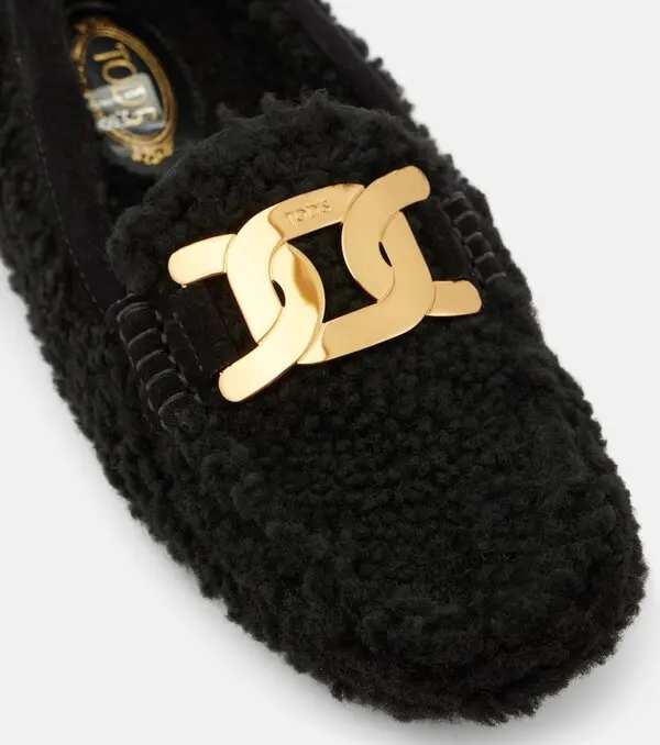 TOD'S Gommini Catena Shearling Driving Shoes