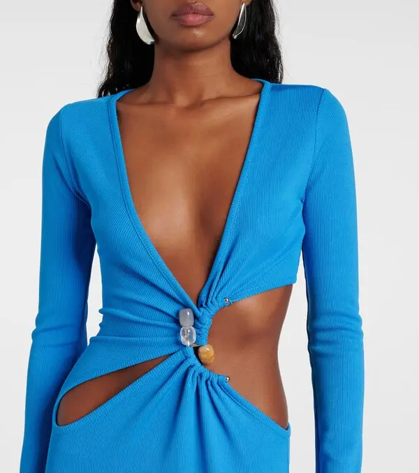Christopher Esber Cavern Stone Maxi Dress - Blue