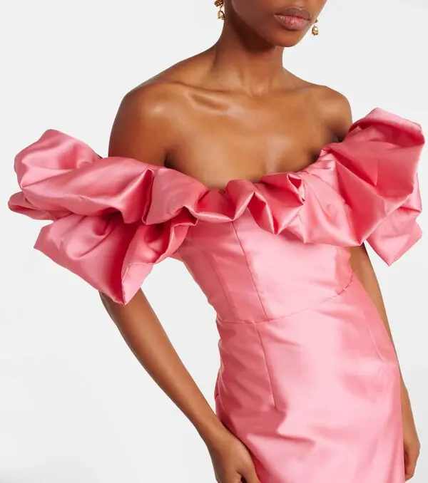 ALEMAIS Alémais Ruffled Off-shoulder Gown