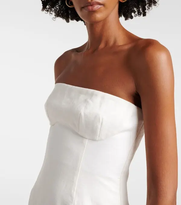 a line strapless sweetheart dress Slit Long A Line Wedding Dress Nox Anabel JW938