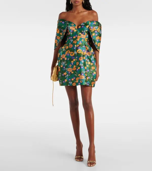 ALEMAIS Alémais Printed Off-shoulder Corset Dress