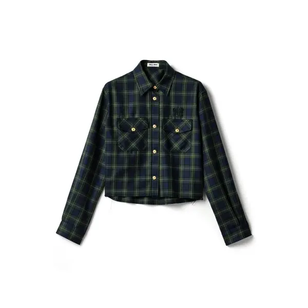 Miu Miu Plaid Shirt - Forest Green