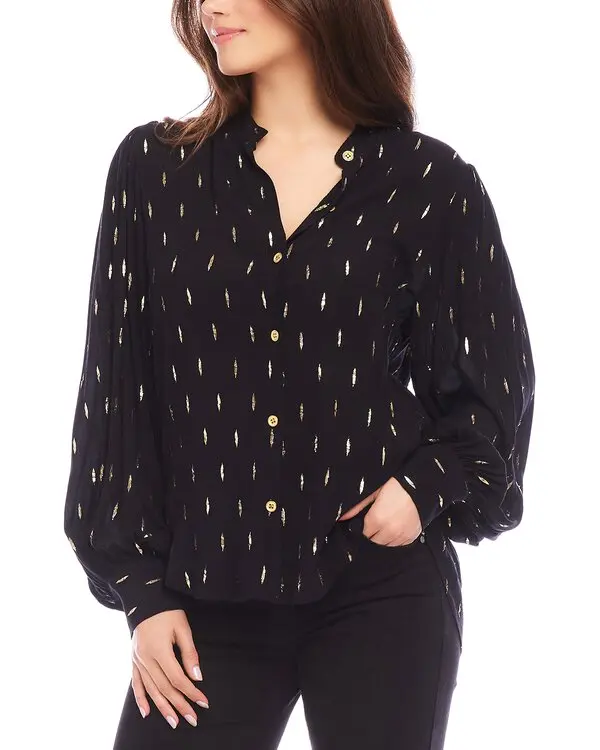 Karen Kane Shirred Sleeve Top