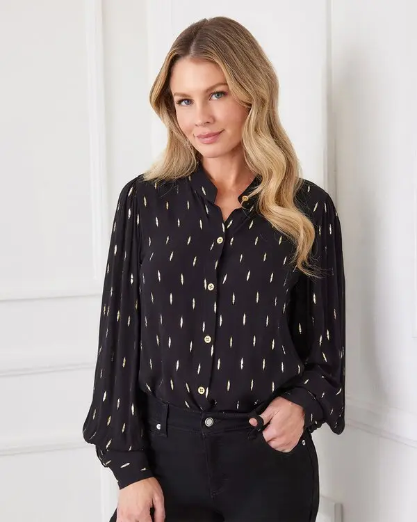 Karen Kane Shirred Sleeve Top