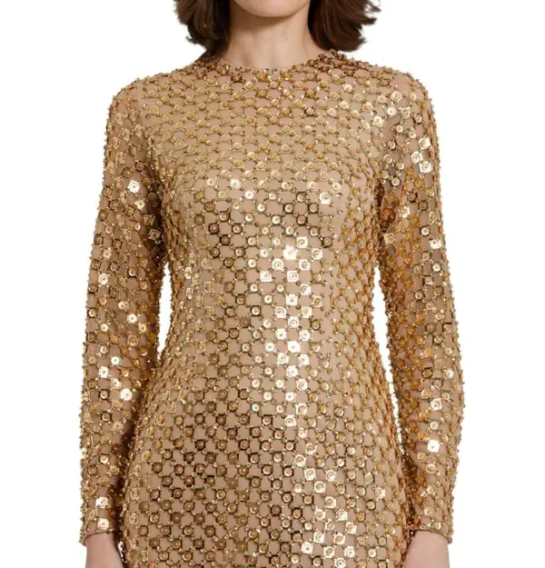nike dri-fit tour women's golf dress Long Sleeve Formal Beaded Dress Mother of the Bride Mac Duggal 10063 main image 0