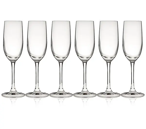 TRUE BRANDS Stemmed Champagne Flutes Set Of 6 - One-color