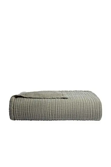 PARACHUTE Cloud Linen Gauze Bed Blanket - Moss