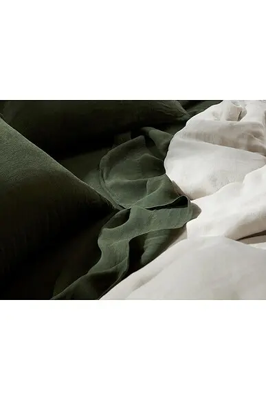 PARACHUTE Linen Fitted Sheet - Evergreen