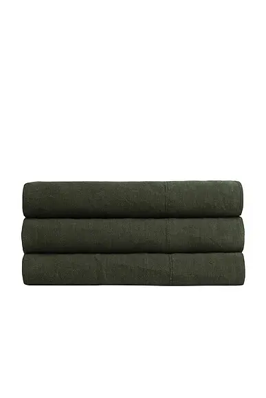 PARACHUTE Linen Top Sheet - Evergreen