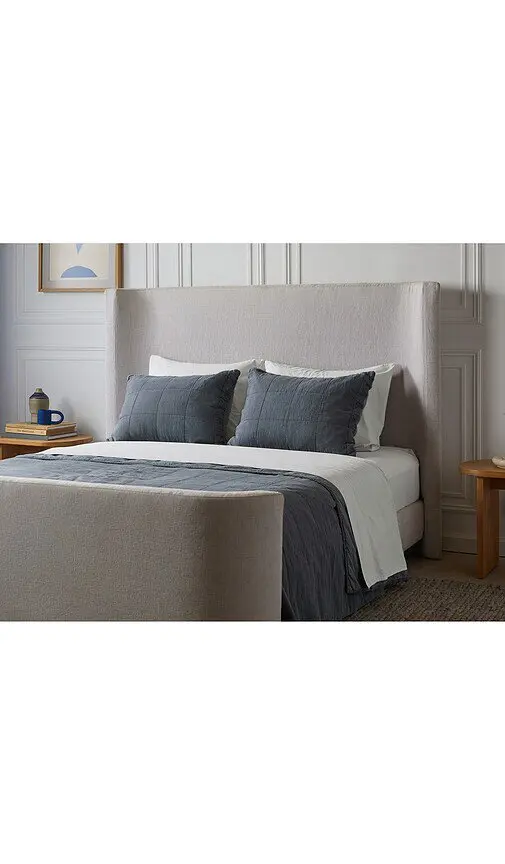 PARACHUTE Linen Box Quilted Sham Set In Navy