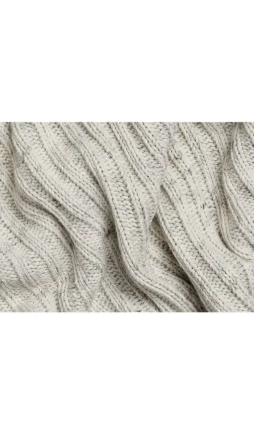 PARACHUTE Oversized Rib Knit Throw In Light Grey