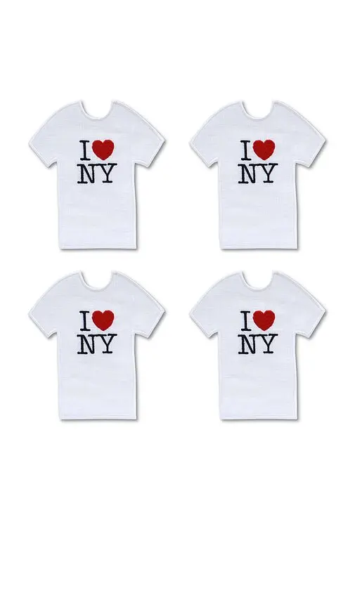 CHEFANIE Ny T-shirt Cocktail Napkins In White - N,a
