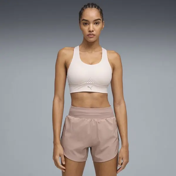 PUMA Pwrbreathe Run Moisture Wicking, High Impact Sports Bra - Pink