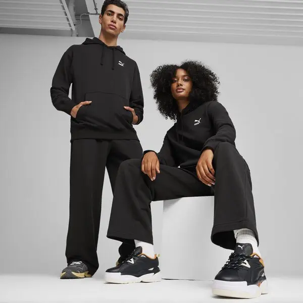 PUMA Relaxed-fit Embroidered Hoodie - Black