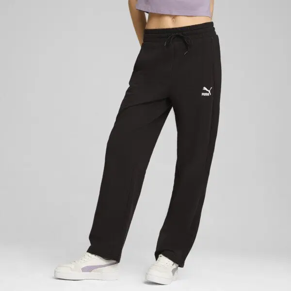 Puma T7 High Waist Track Pants Black- Black Editorialist