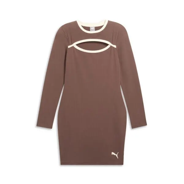 Puma Long Sleeve Trim Dress In Espresso Brown - 38% Off | Editorialist