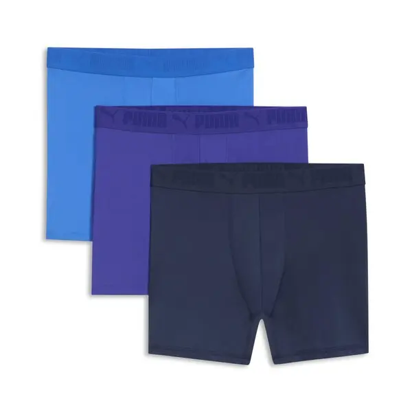 PUMA Athletic Fit Boxer Briefs 3 Pack - Blue