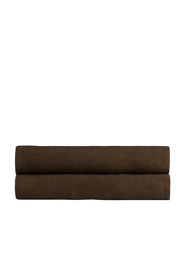 PARACHUTE Linen Fitted Sheet In Brown
