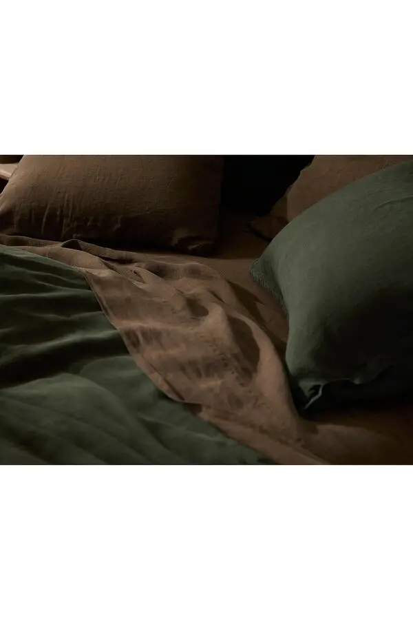 PARACHUTE Linen Fitted Sheet In Brown - Java