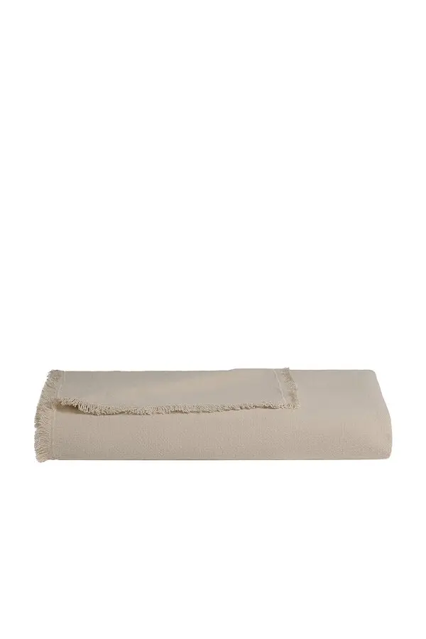 PARACHUTE Vintage Linen Throw In Neutral - Natural