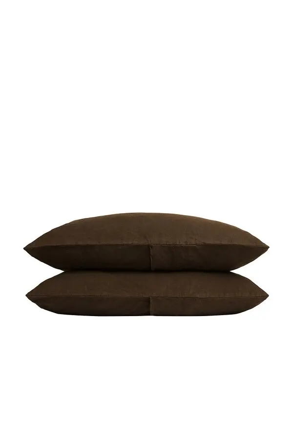 PARACHUTE Linen Pillowcase Set In Brown - Java