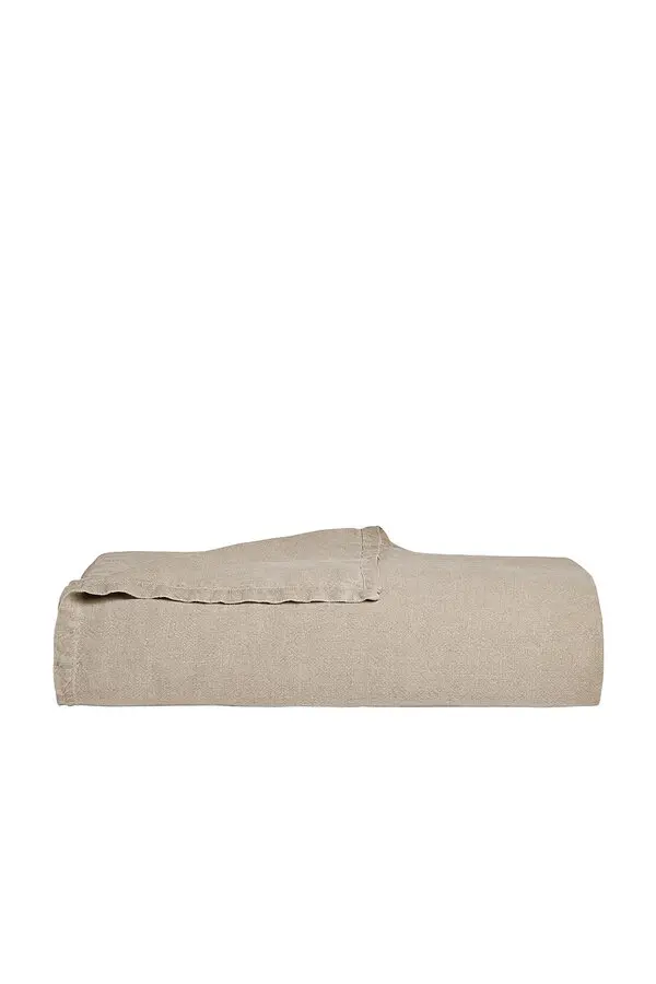 PARACHUTE Vintage Linen Bed Cover In Nude - Natural