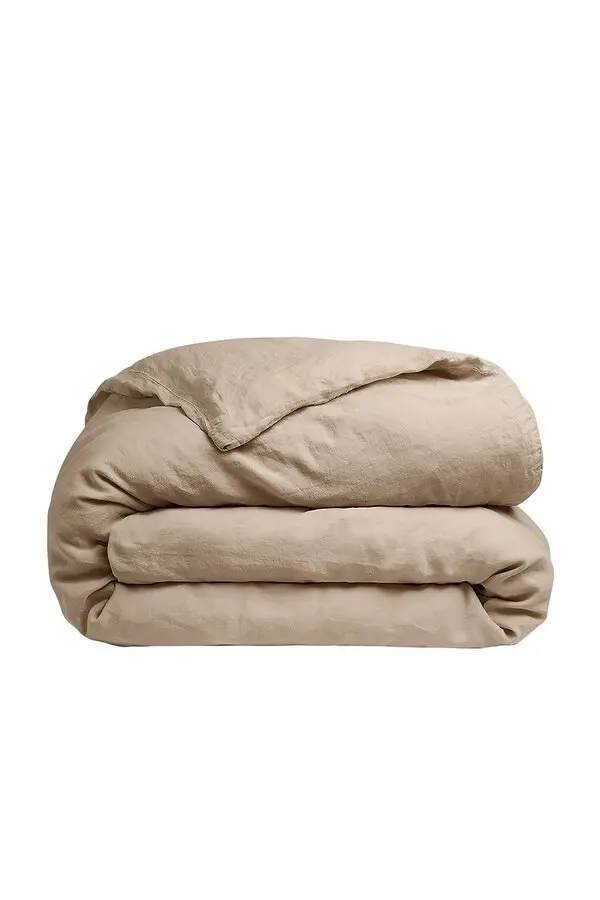 PARACHUTE Linen Duvet Cover In Tan - Toast