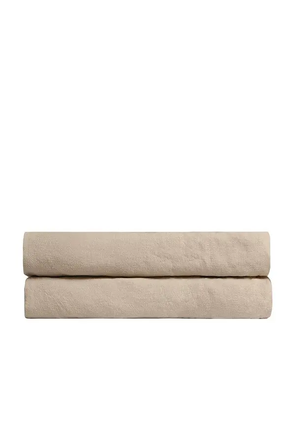 PARACHUTE Linen Fitted Sheet In Tan - Toast