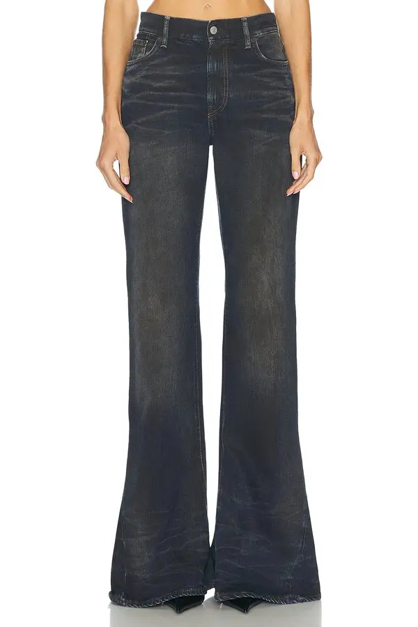 Acne Studios 2024 5 Pocket Flare Jean - Dark Blue