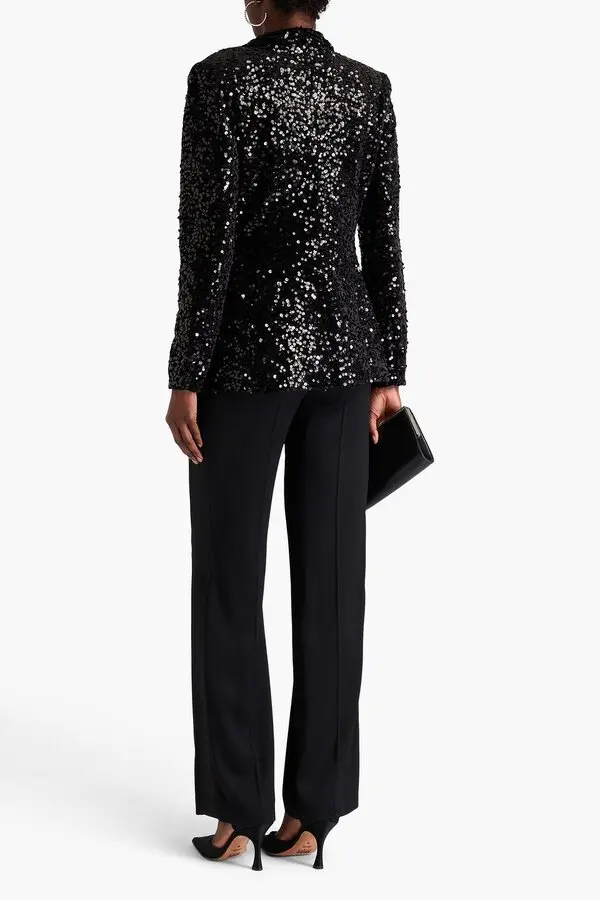 Badgley Mischka Sequined Velvet Blazer