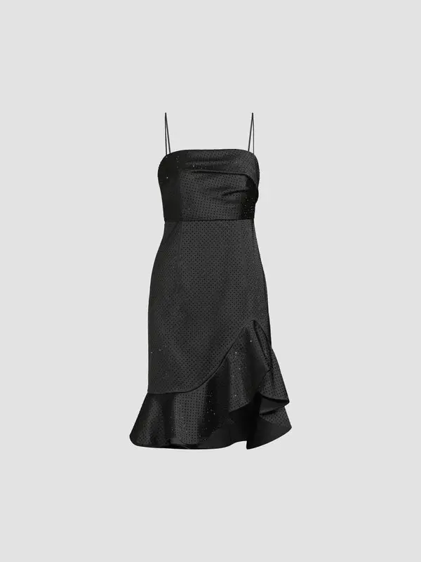 UNGARO Xandra Hotfix Satin Sleeveless Minidress