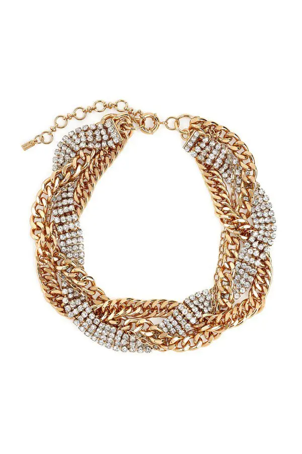 KENNETH JAY LANE Rhinestone Necklace - Gold