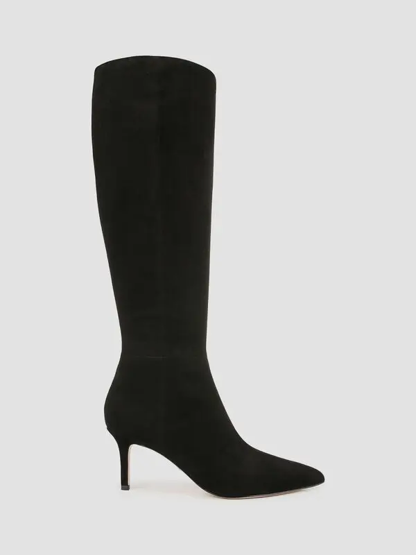 Veronica Beard Lisa 70mm Tall-shaft Wide-calf Suede Boots - Black
