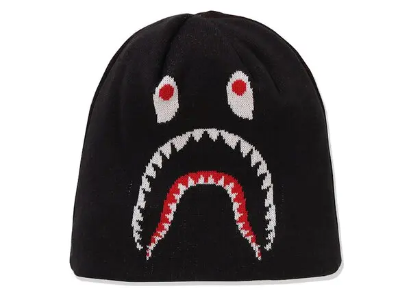 A BATHING APE 2nd Shark Knit Cap - Black