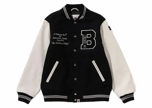 A BATHING APE Embroidery Varsity Jacket