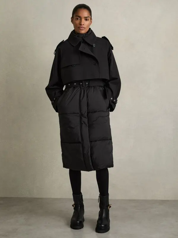 REISS Emmie Hybrid Puffer Coat