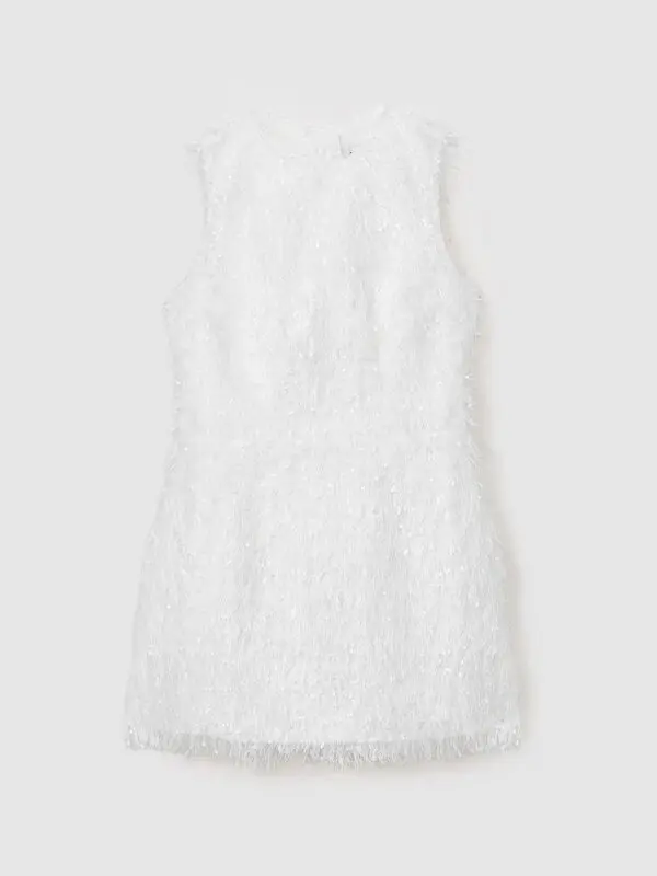 Anna Quan Raven Feather Knit Mini Dress