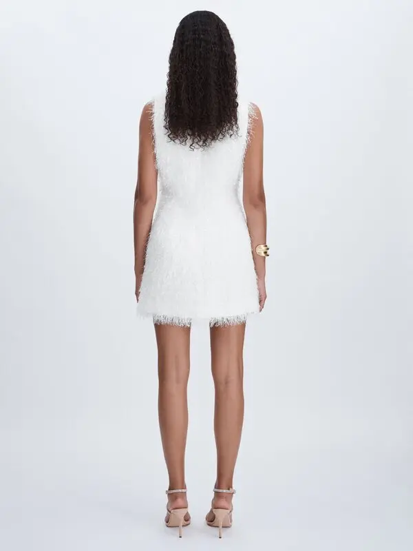 Anna Quan Raven Feather Knit Mini Dress