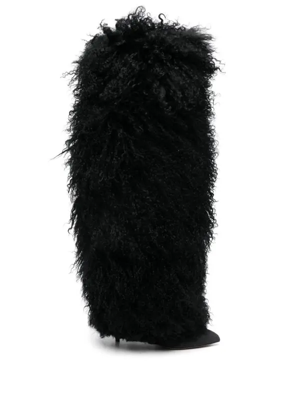 Paris Texas 105mm Furry Boots - Black