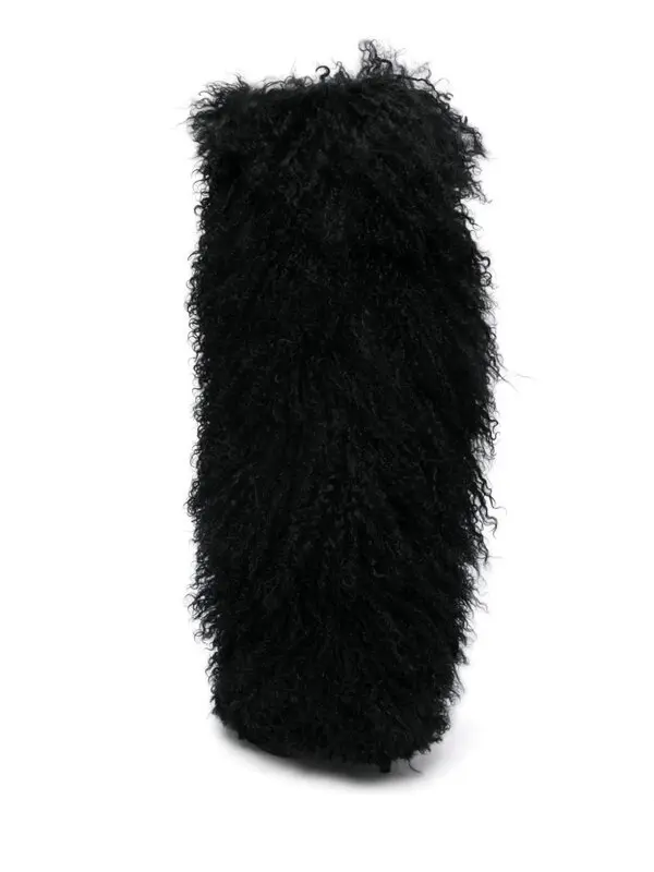 Paris Texas 105mm Furry Boots - Black