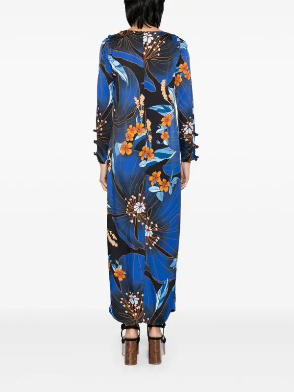 Farm Rio Pietra Midi Dress In Blue - 40% Off | Editorialist