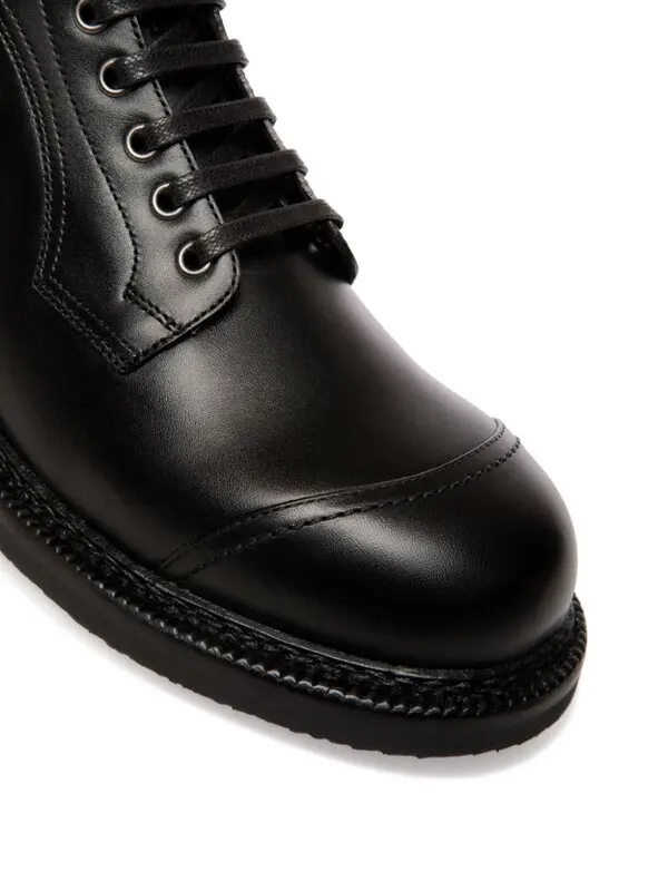 Bally Leather Lace-up Boots - Black | Editorialist