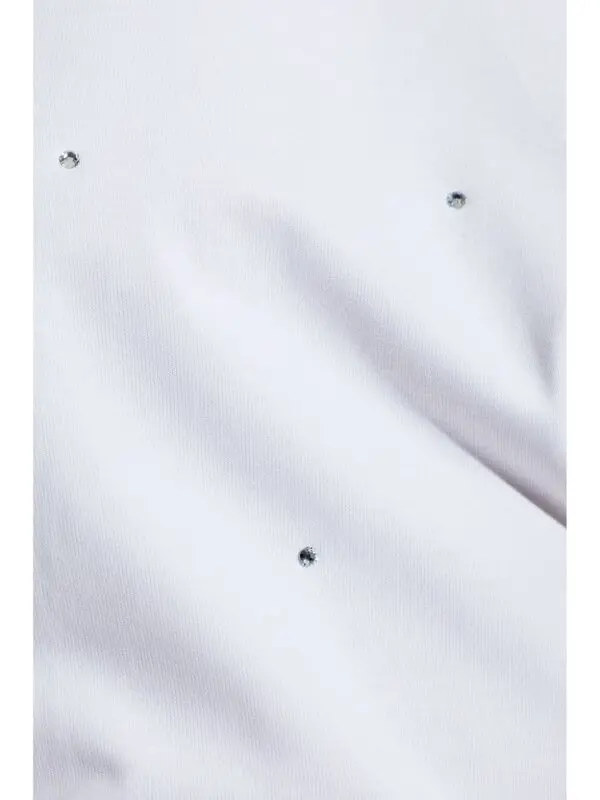 GANNI Crystal-embellished T-shirt - White