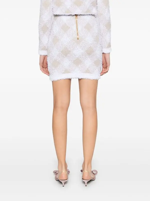 Balmain Argyle-pattern Mini Skirt