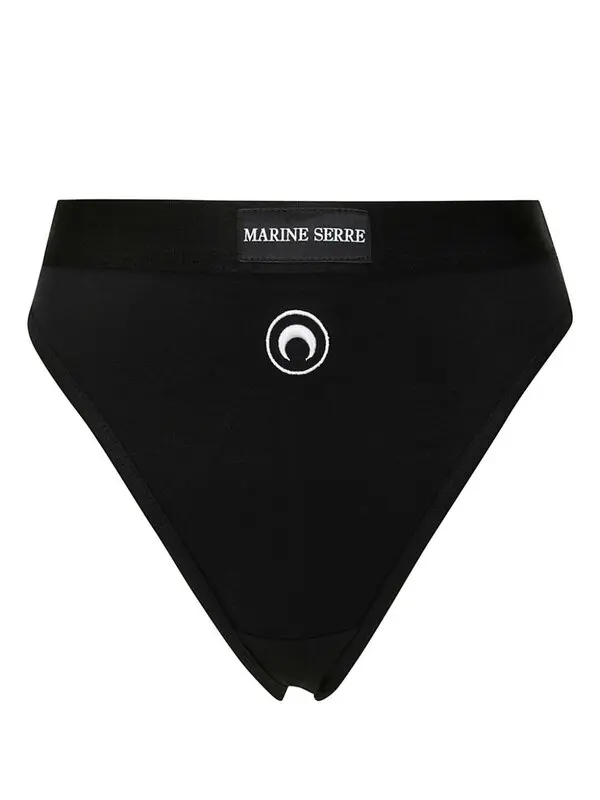 MARINE SERRE Crescent Moon-embroidered Briefs - Black