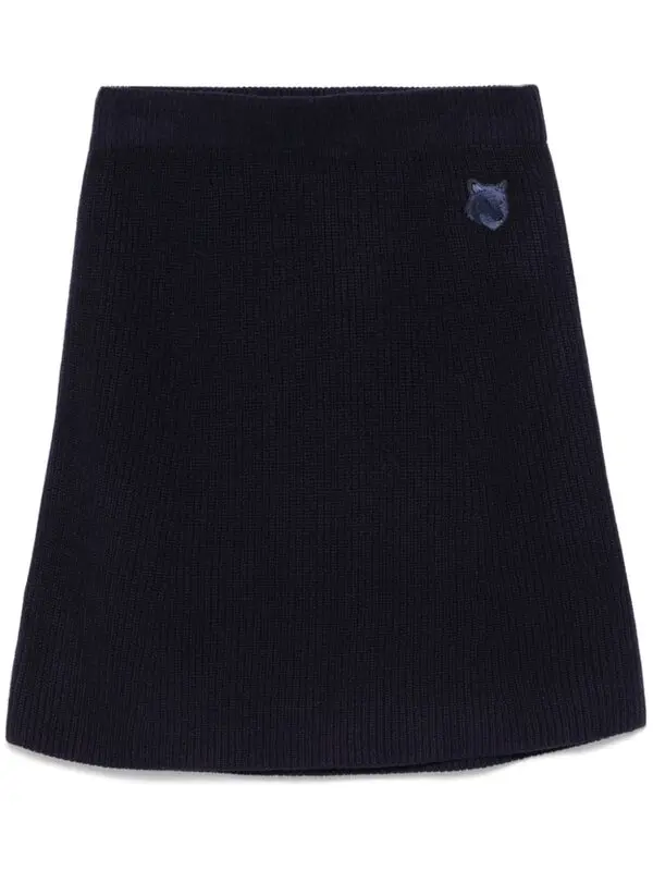 Maison Kitsuné Bold Fox Head Mini Skirt - Blue