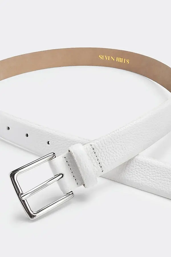 SEVEN HILLS The Downtown Leather Belt - White