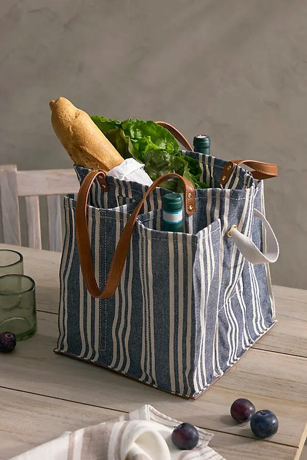 TERRAIN Striped Canvas Grocery Tote
