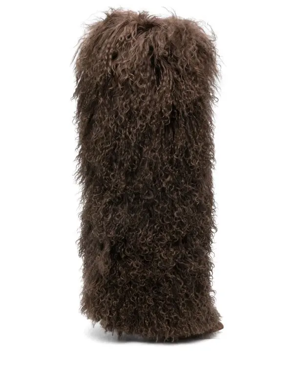 Paris Texas 105mm Furry Boots - Brown
