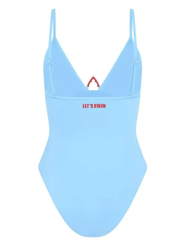LET'S SWIM Shark Logo One-piece Swimsuit - Blue